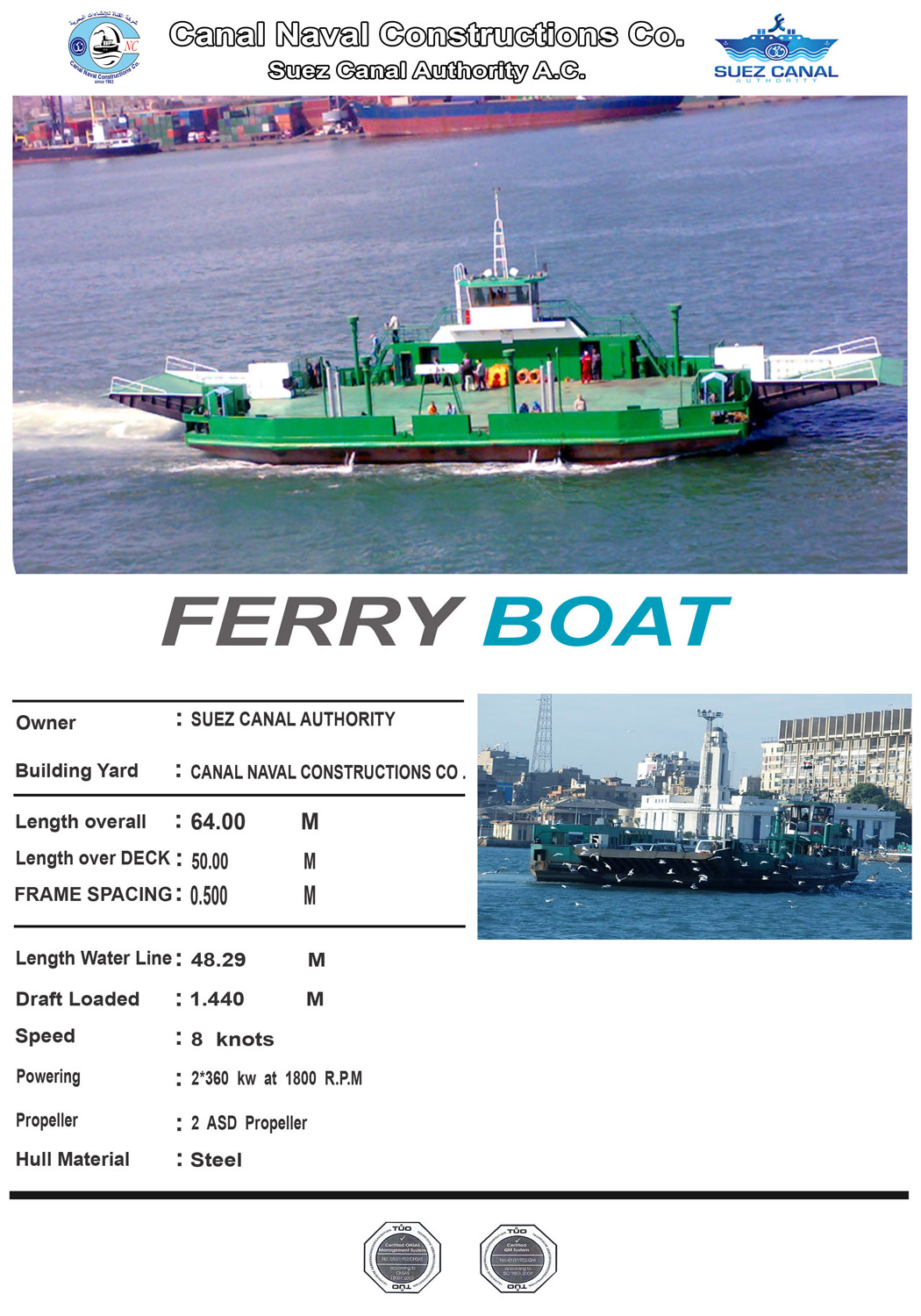 FERRY BOAT – Port Said for Engineering works & Naval Constructions Co.